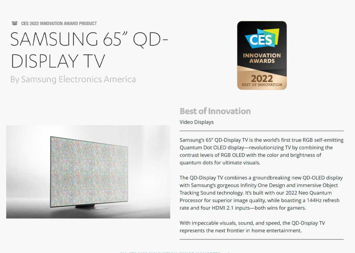 La Samsung QD-OLED de 65" se filtra mostrando su diseño y algunas ...