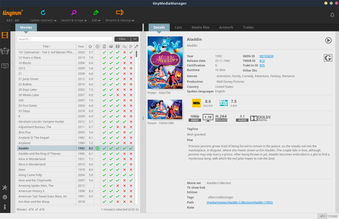 Así utilizo tinyMediaManager para que Kodi identifique siempre las películas y series a la primera
