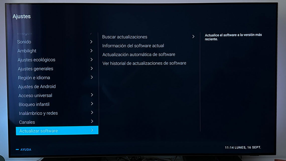 Cómo actualizar tu televisor Android TV a la última versión del sistema operativo