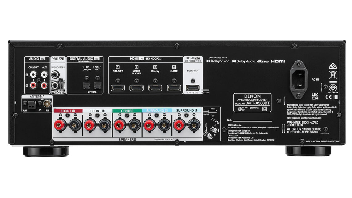 Denon AVR-580BT: 5.2 canales y 8K para el nuevo receptor AV más ...