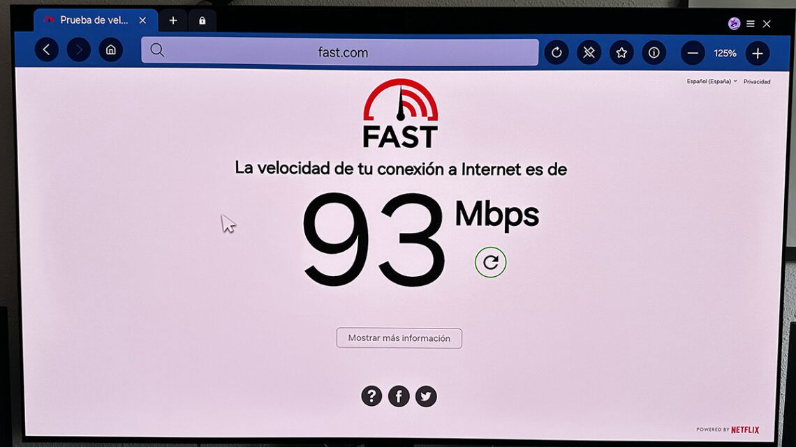 Cómo puedo comprobar la velocidad de Internet que llega a mi televisor